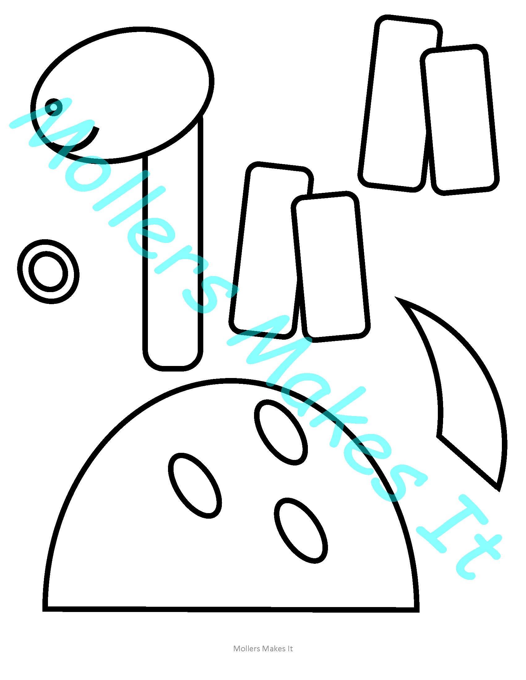 Brontosaurus Dinosaur Craft Pattern Template for Kids in Preschool ...