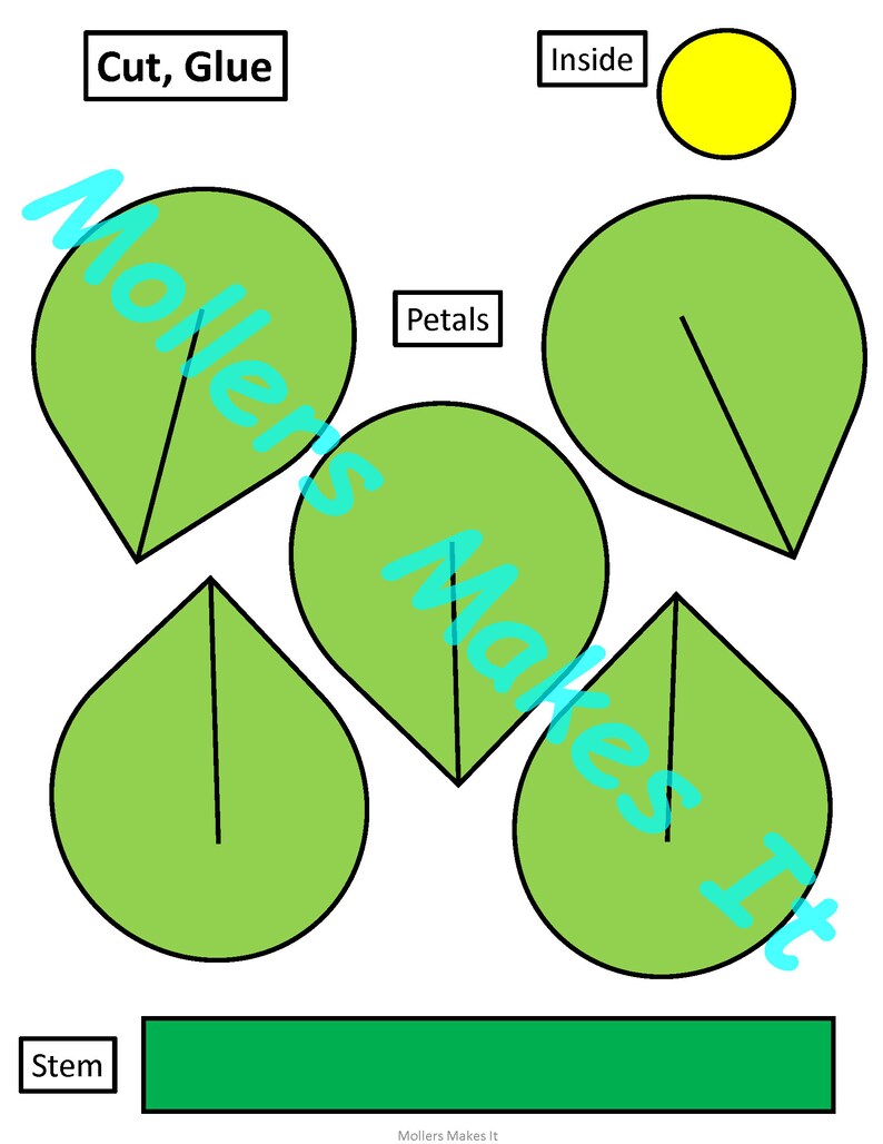 Spring Flowers Craft Template for Kids in Preschool, Kindergarten ...