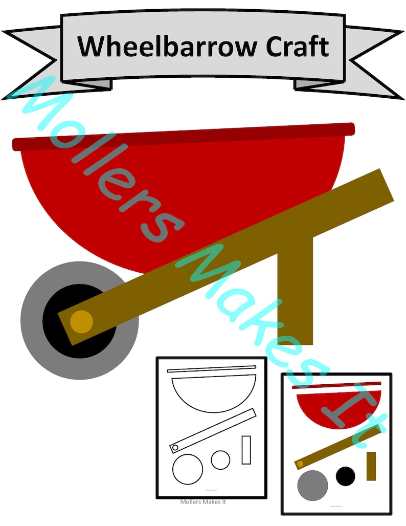 Wheelbarrow Craft Template, Cut and Glue Activity for Preschool ...