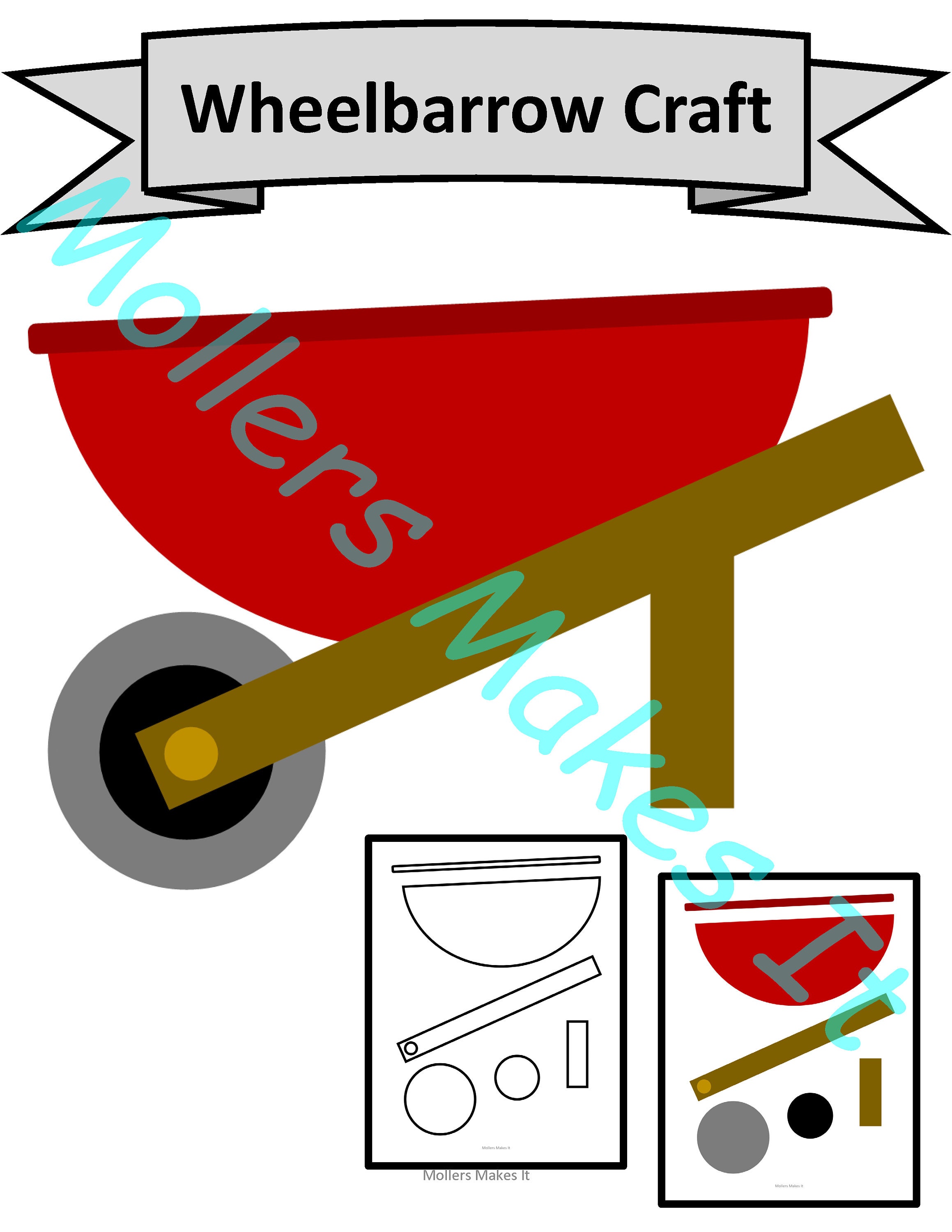 Wheelbarrow Craft Template, Cut and Glue Activity for Preschool ...