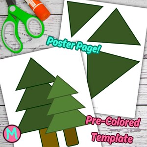 Pine Tree Craft Template for Kids, Cut and Glue Craft, Simple Toddler ...
