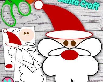 Santa Craft Template: Cut and Glue Activity (PDF Download) - Etsy