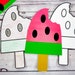 Watermelon Popsicle Craft Template: Cut & Glue Activity (PDF) - Etsy