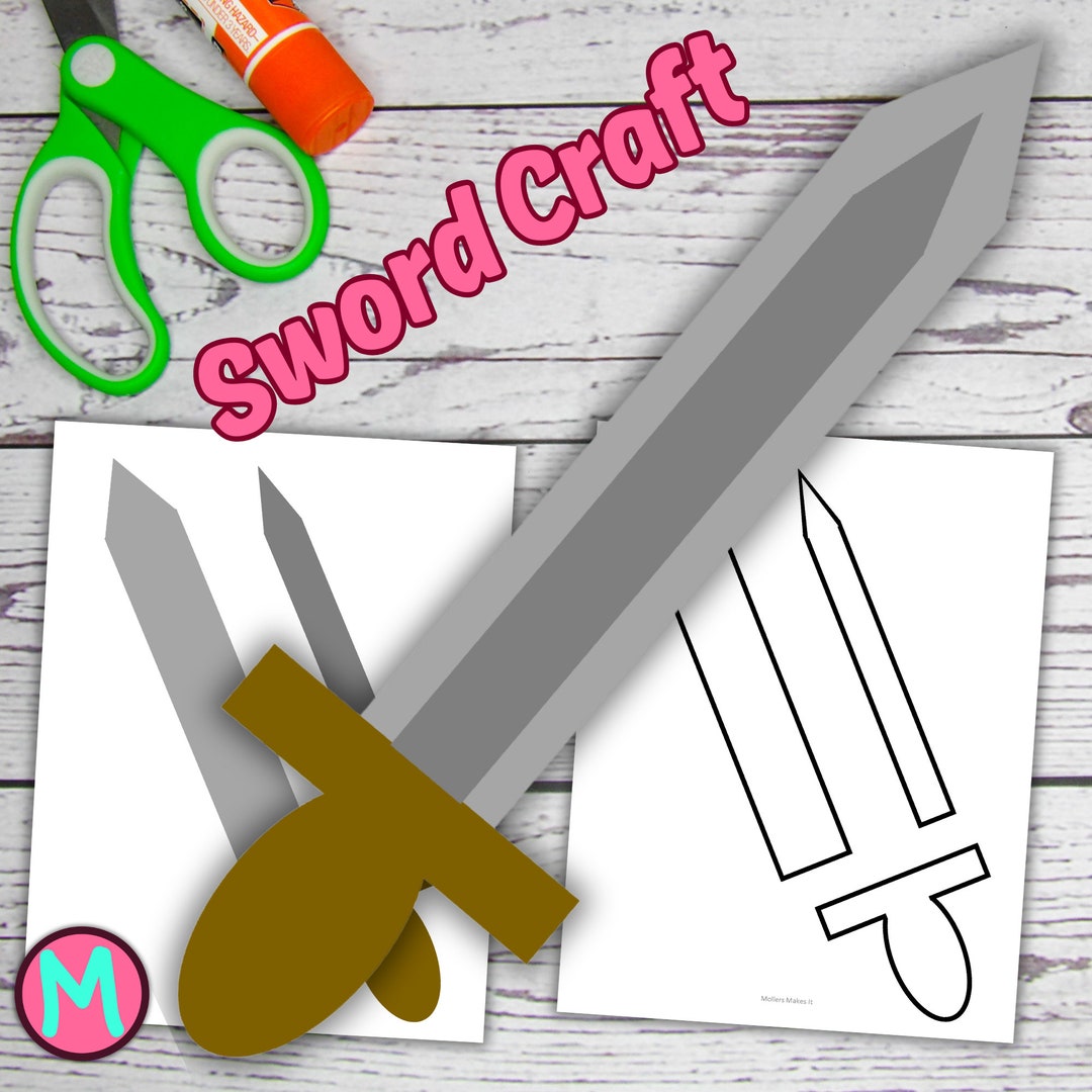 Sword Craft Template: Cut and Glue Paper Craft (PDF) - Etsy
