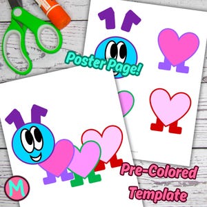 Valentine Caterpillar Craft Template: Printable Cut & Glue Activity ...