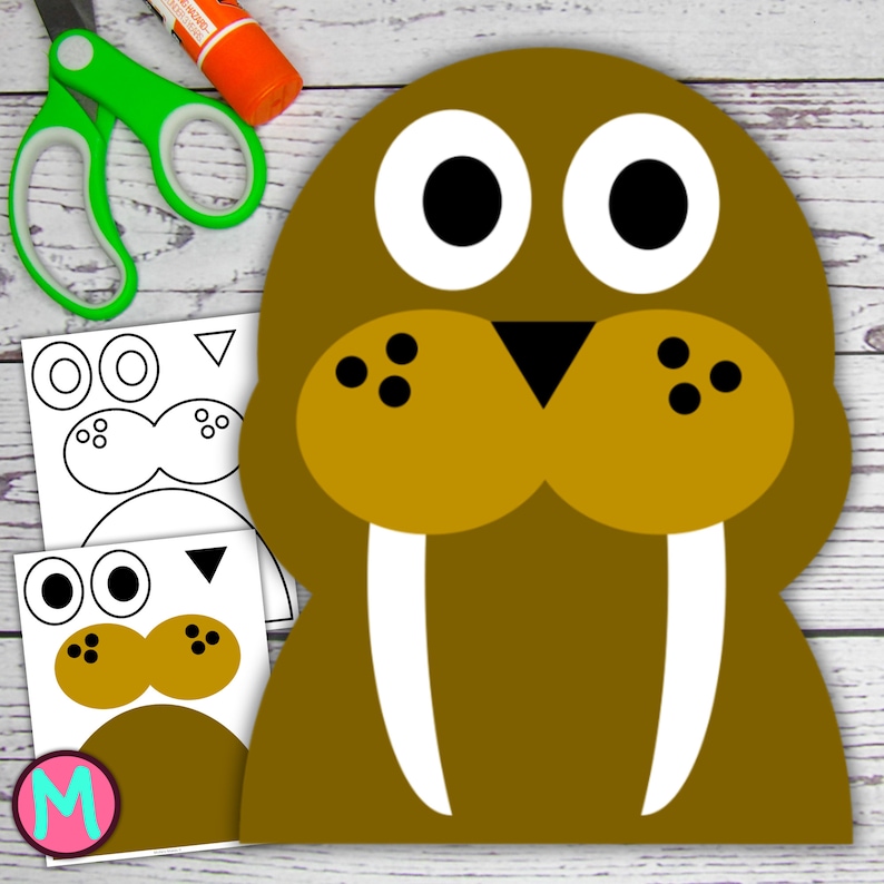 Walrus Craft Template for Kids Paper Pattern for Preschool, Build a ...