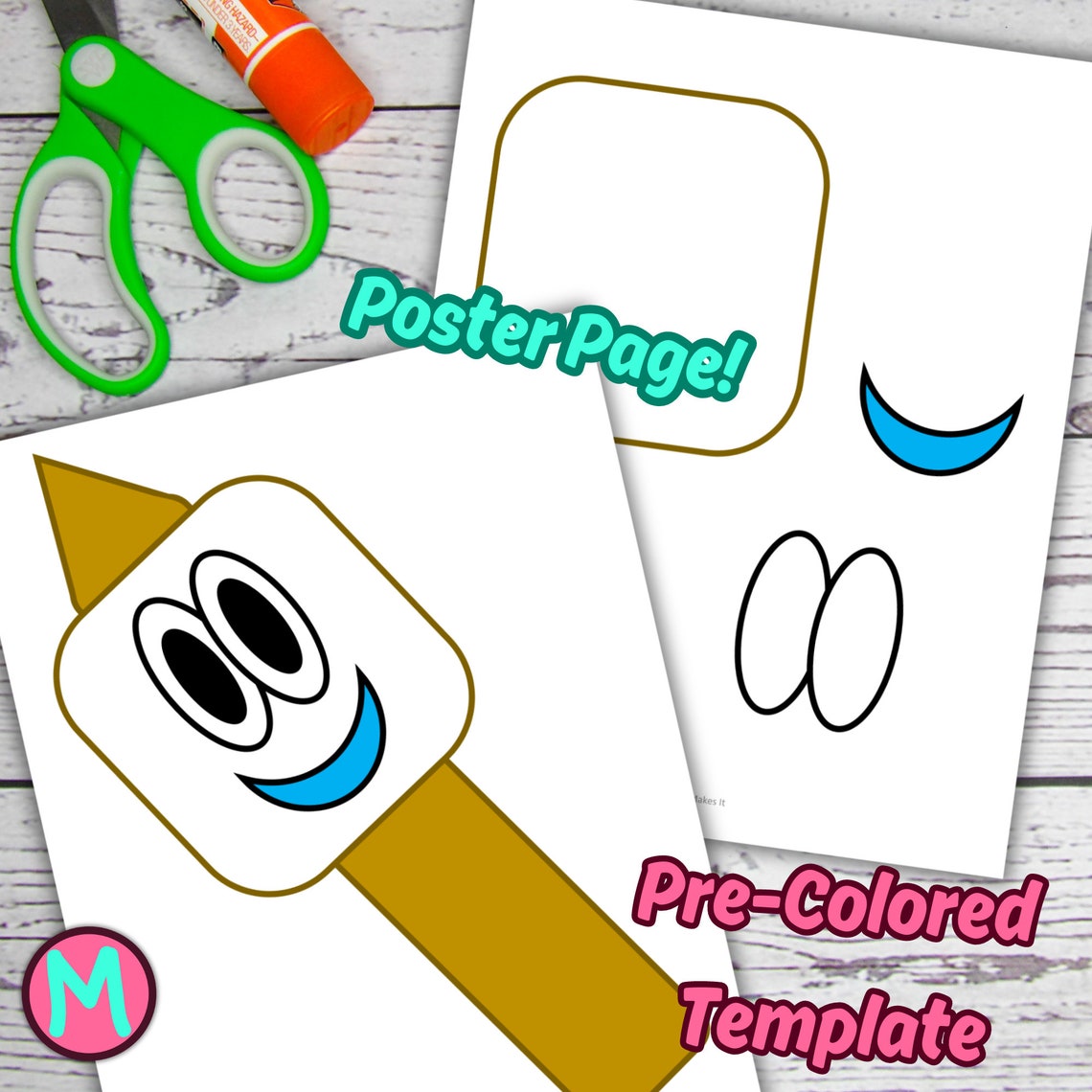 Marshmallow on A Stick Craft Template: Camping Cut & Glue Paper Craft ...