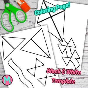 Kite Craft Template: Cut & Glue Paper Craft (PDF) - Etsy