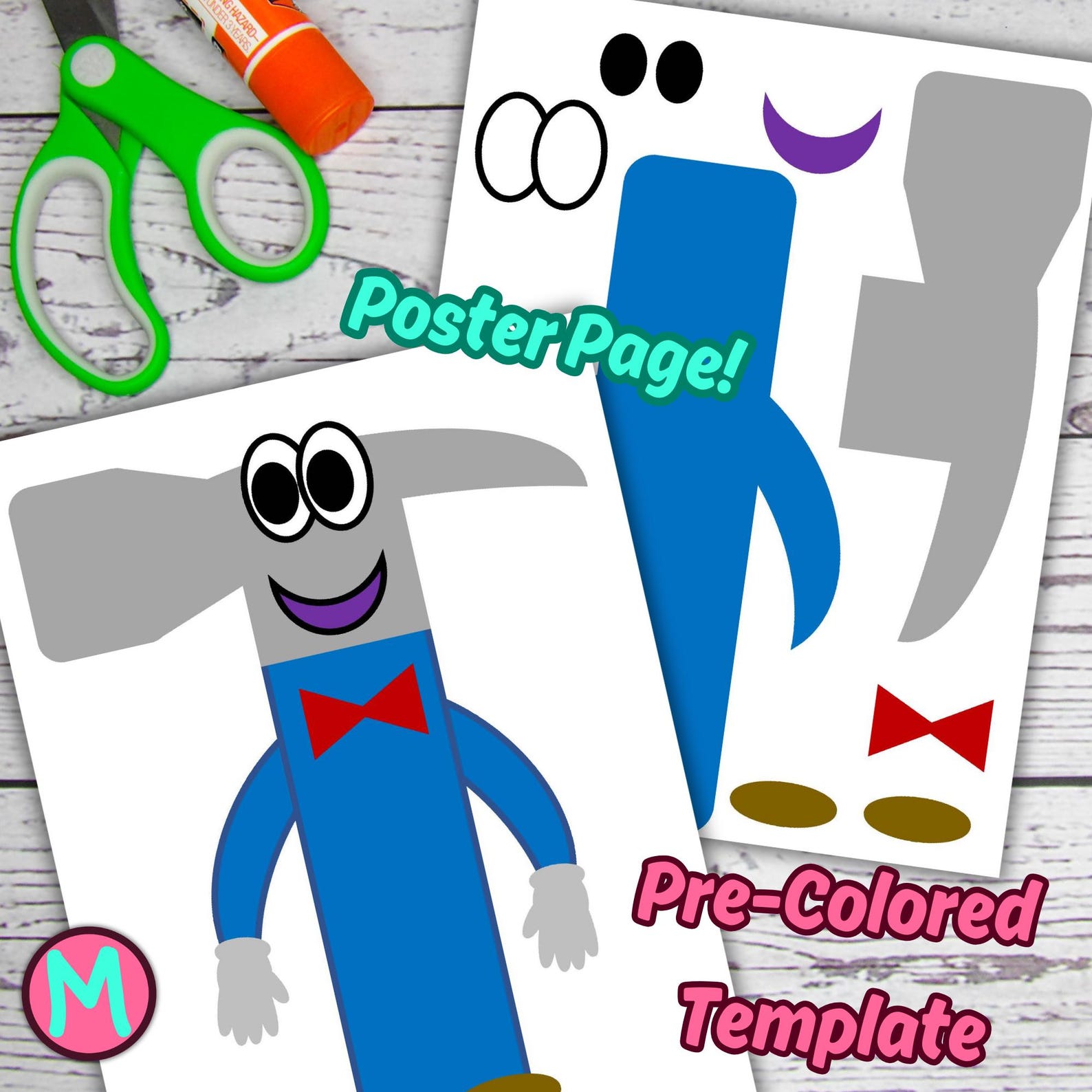 Hammer Craft Template: Cut and Glue Activity for Kids (PDF) - Etsy