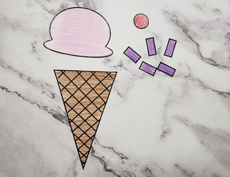 Ice Cream Craft Template for Kids, Preschool, Kindergarten, Elementary ...
