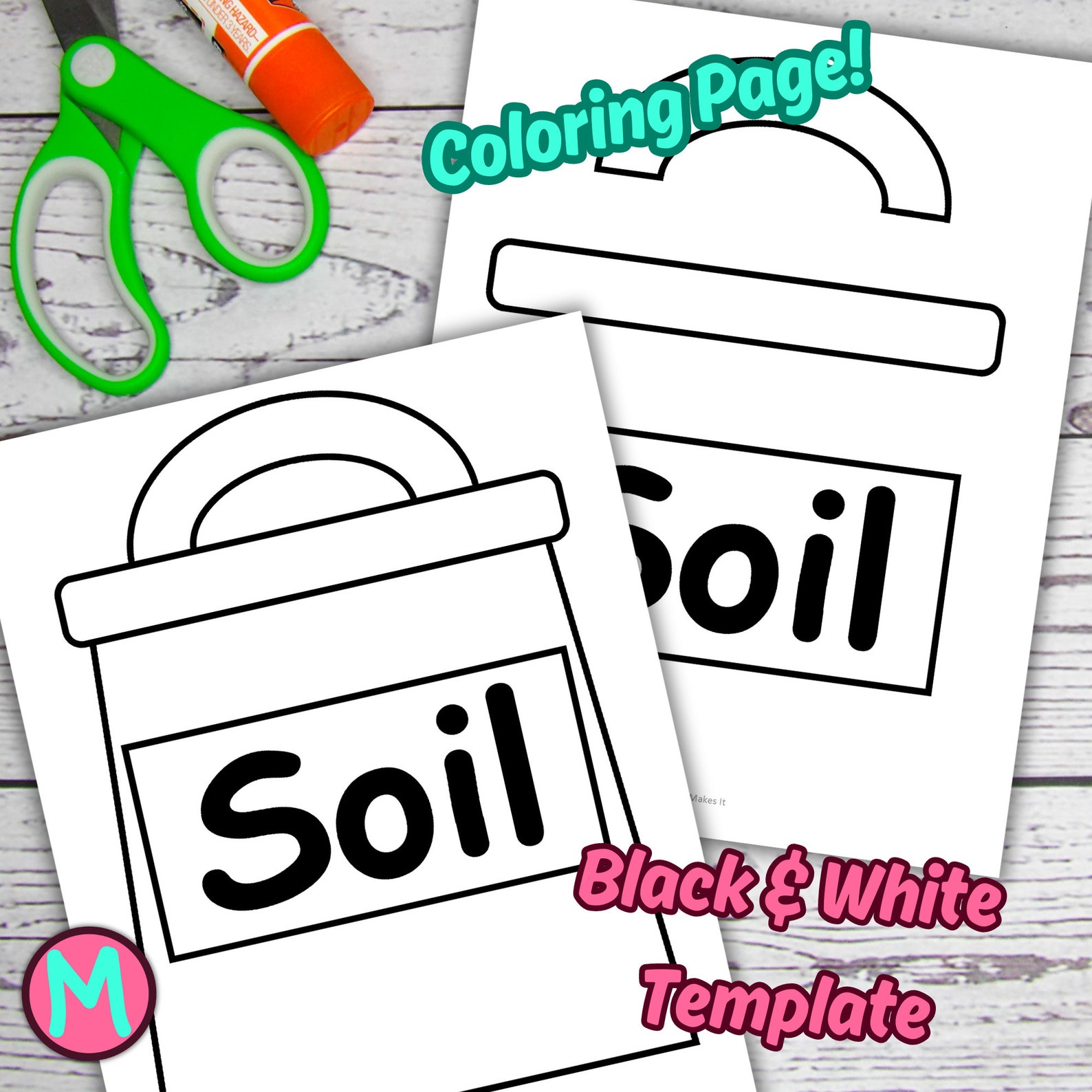 Bag of Soil Craft Template for Kids, Cut and Glue Activity for ...