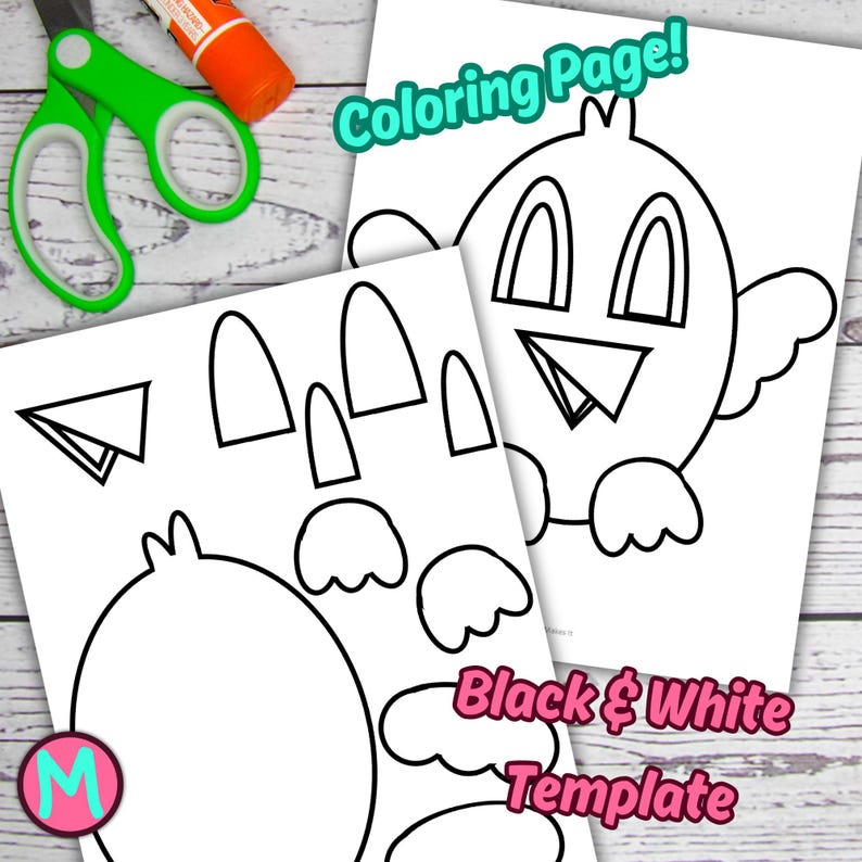 Chick Craft Template for Kids, Kids Paper Crafts, Printable Pattern ...