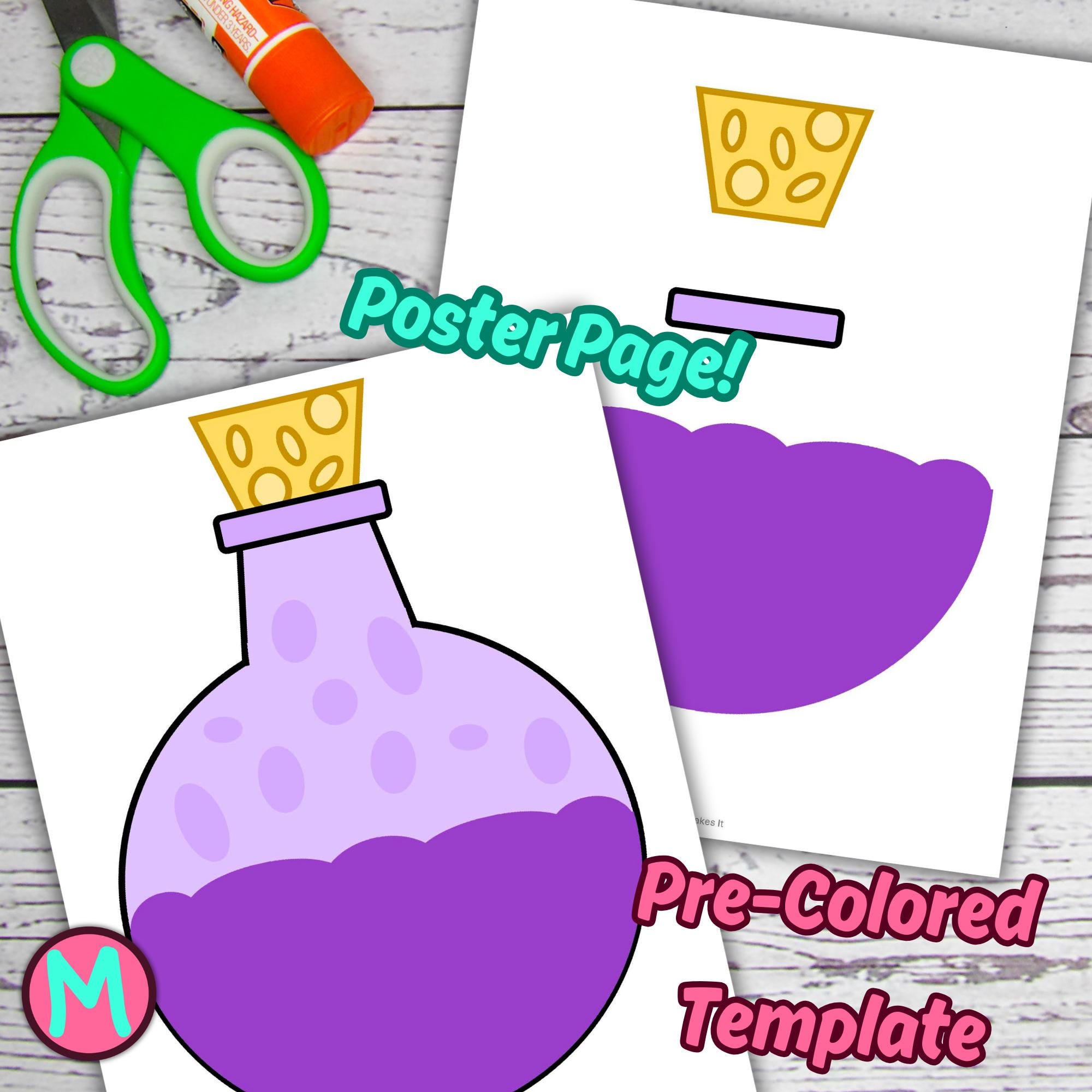 Purple Potion Craft Template for Halloween, Simple Toddler Halloween ...
