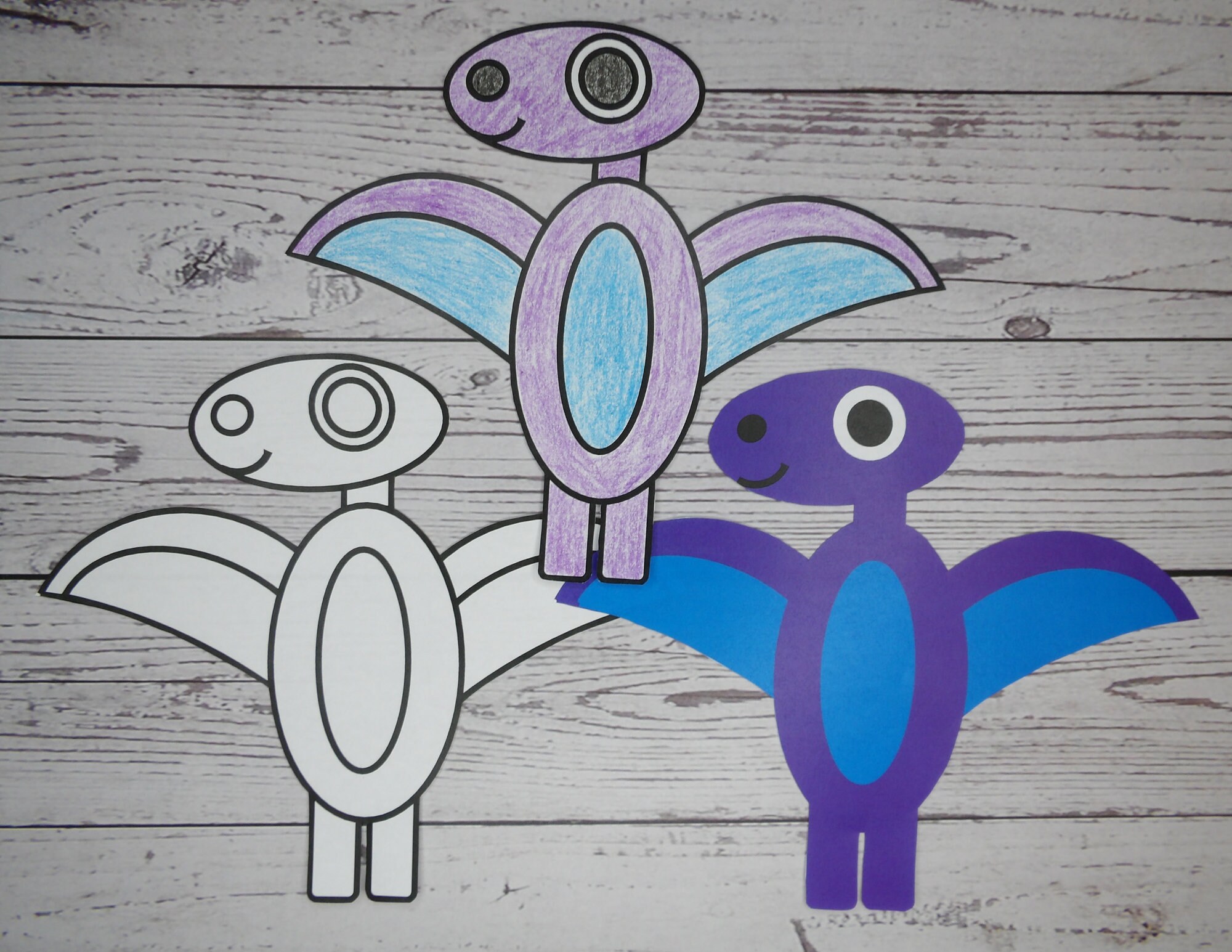 Pteranodon Dinosaur Craft Template: Cut and Glue Activity (PDF) - Etsy