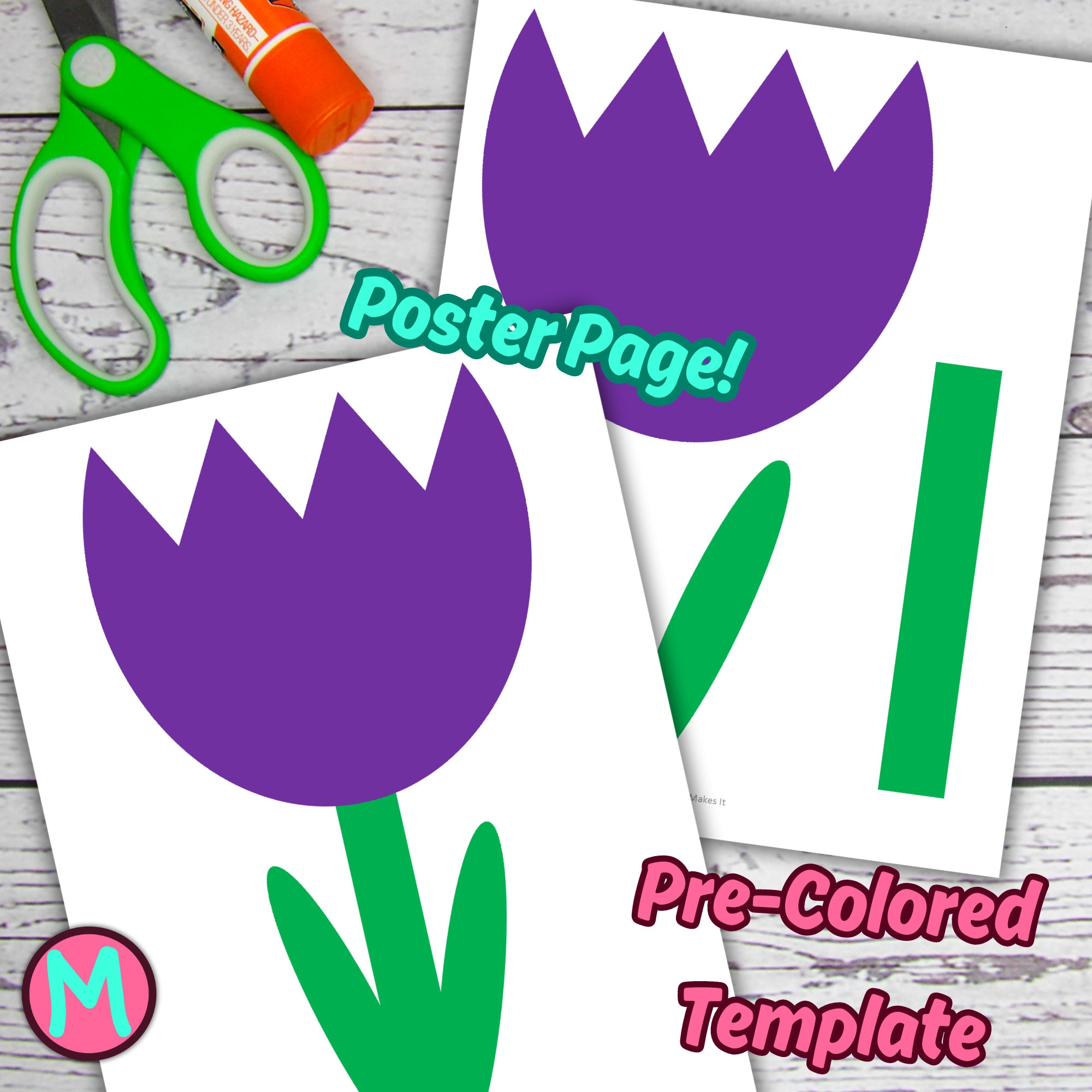 Flower Craft Template: Spring Kids Activity (digital Download) - Etsy