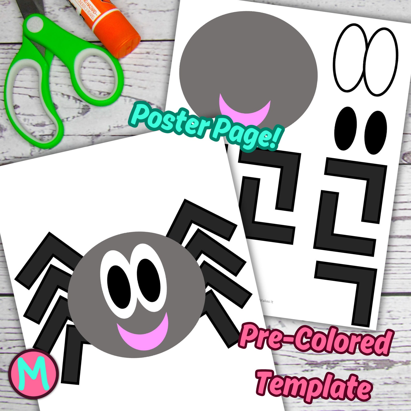 Spider Craft Template for Preschool, Simple Toddler Craft, Halloween ...