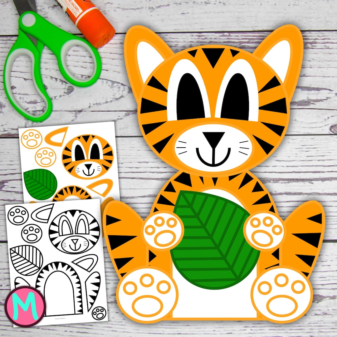 Tiger Cut and Paste Craft Template: Fun Animal Activity (PDF) - Etsy