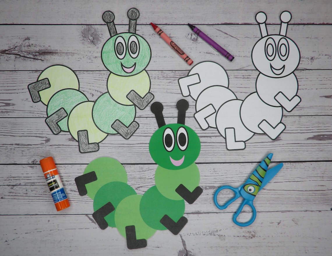 Caterpillar Craft Template: Cut and Glue Activity (PDF) - Etsy
