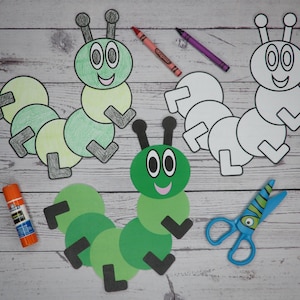 Caterpillar Craft Template: Cut and Glue Activity (PDF) - Etsy