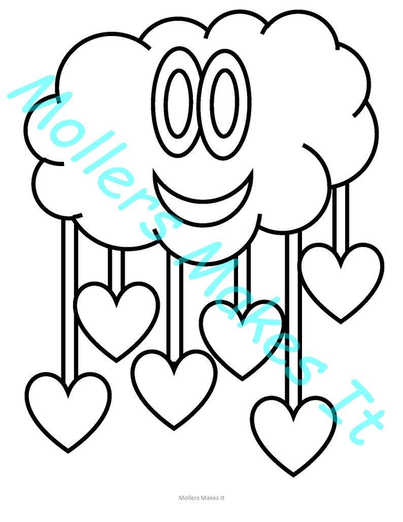 Heart Cloud Craft Template, Cut and Glue Activity for Preschool ...