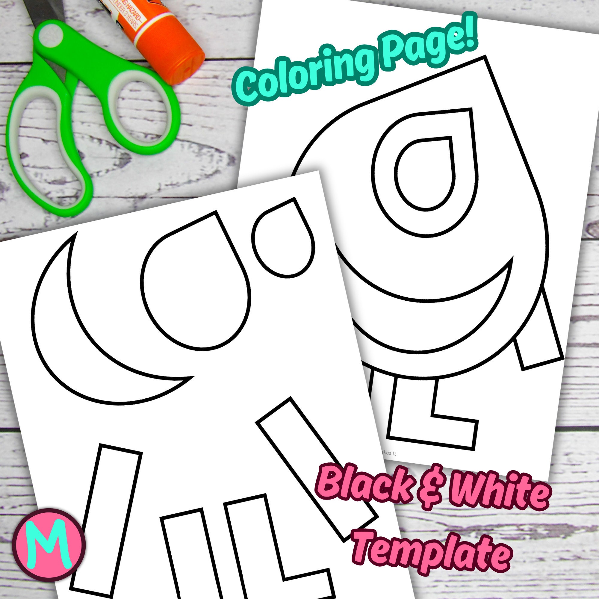 Blue Monster Craft Template| Printable Cut and Glue Paper Craft for ...
