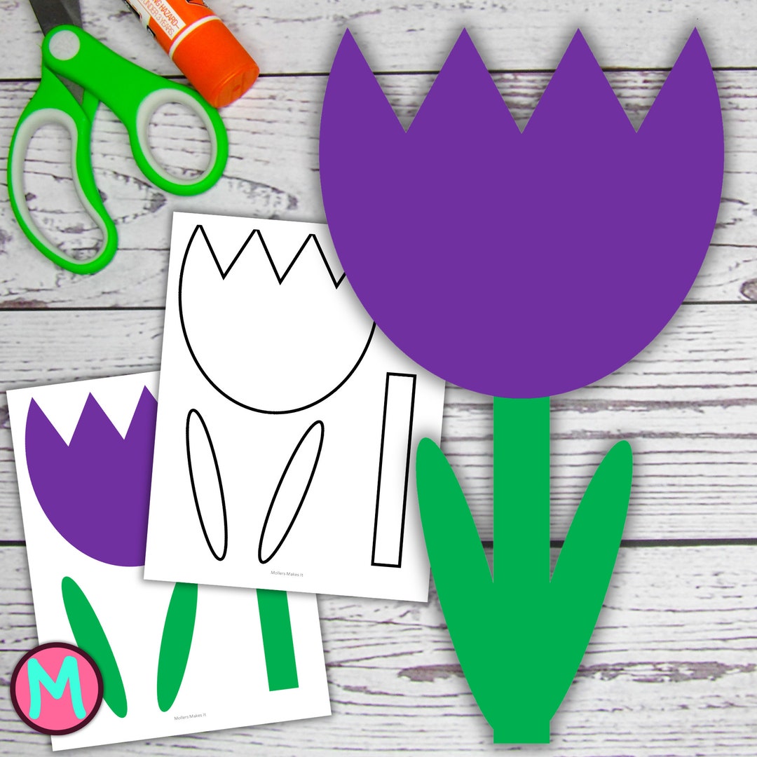 Flower Craft Template: Printable Cut and Glue Spring Paper Craft for ...