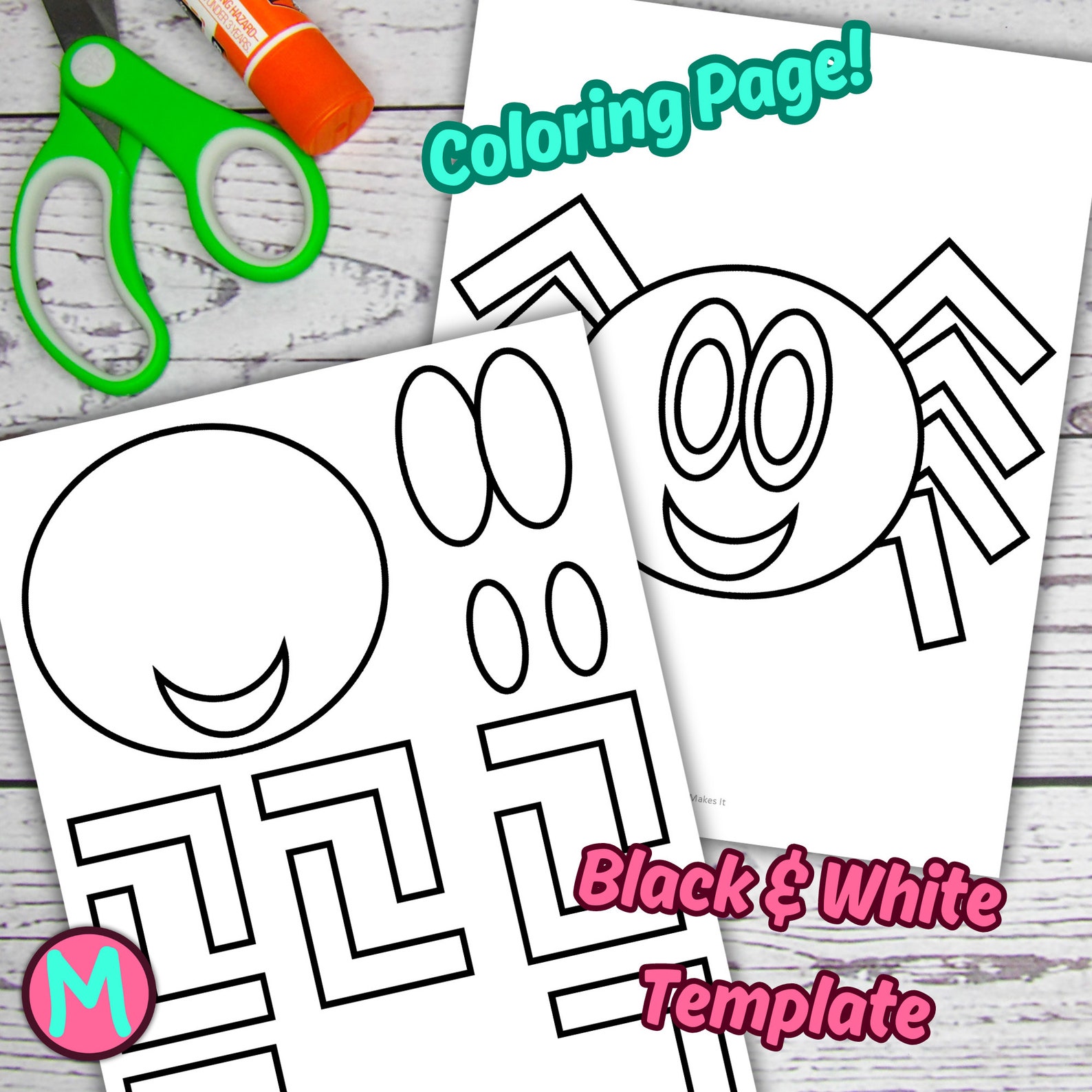 Spider Craft Template for Preschool, Simple Toddler Craft, Halloween ...