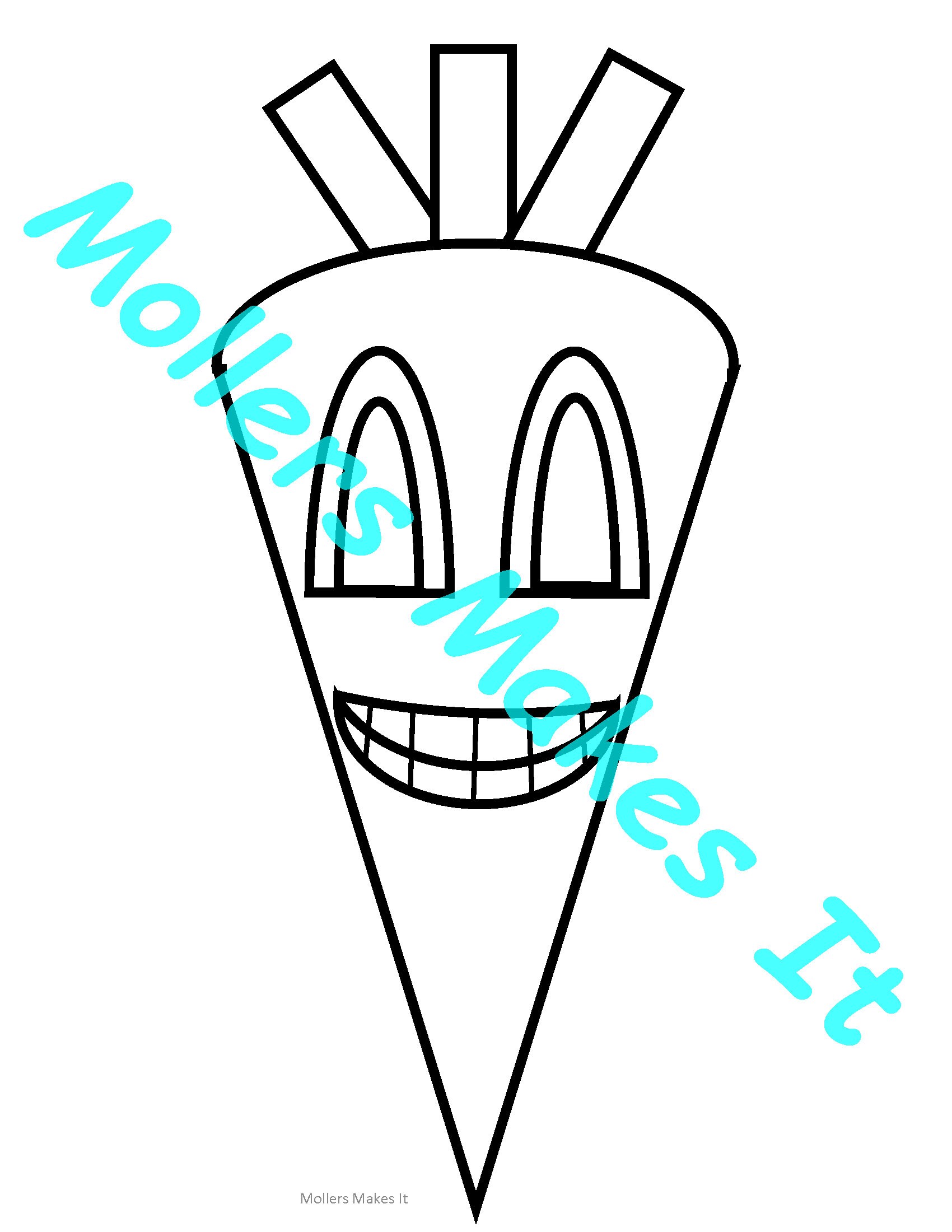 Carrot Craft Template for Kids, Preschool, Kindergarten, Elementary ...