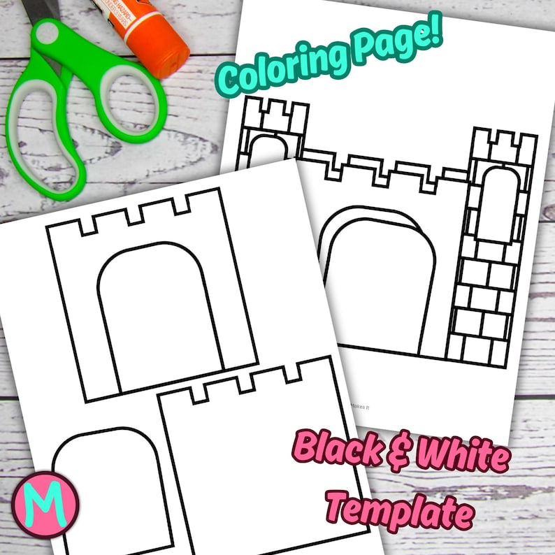 Pink Castle Craft Template for Preschool, Simple Toddler Craft ...