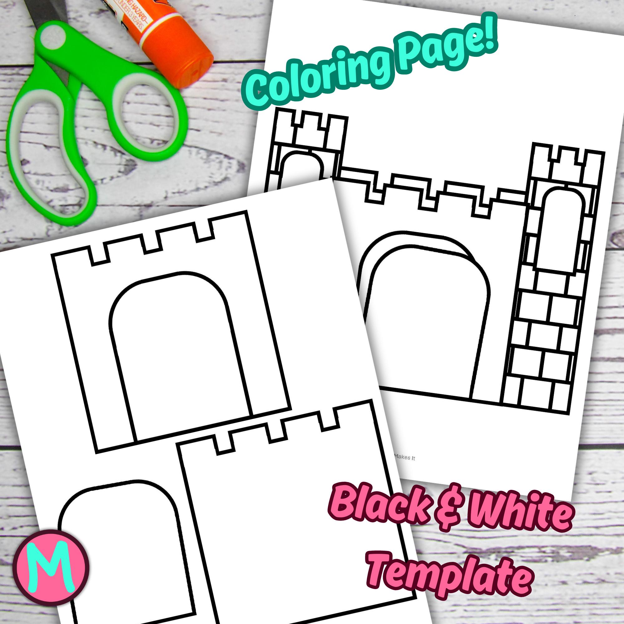 Pink Castle Craft Template for Preschool, Simple Toddler Craft ...