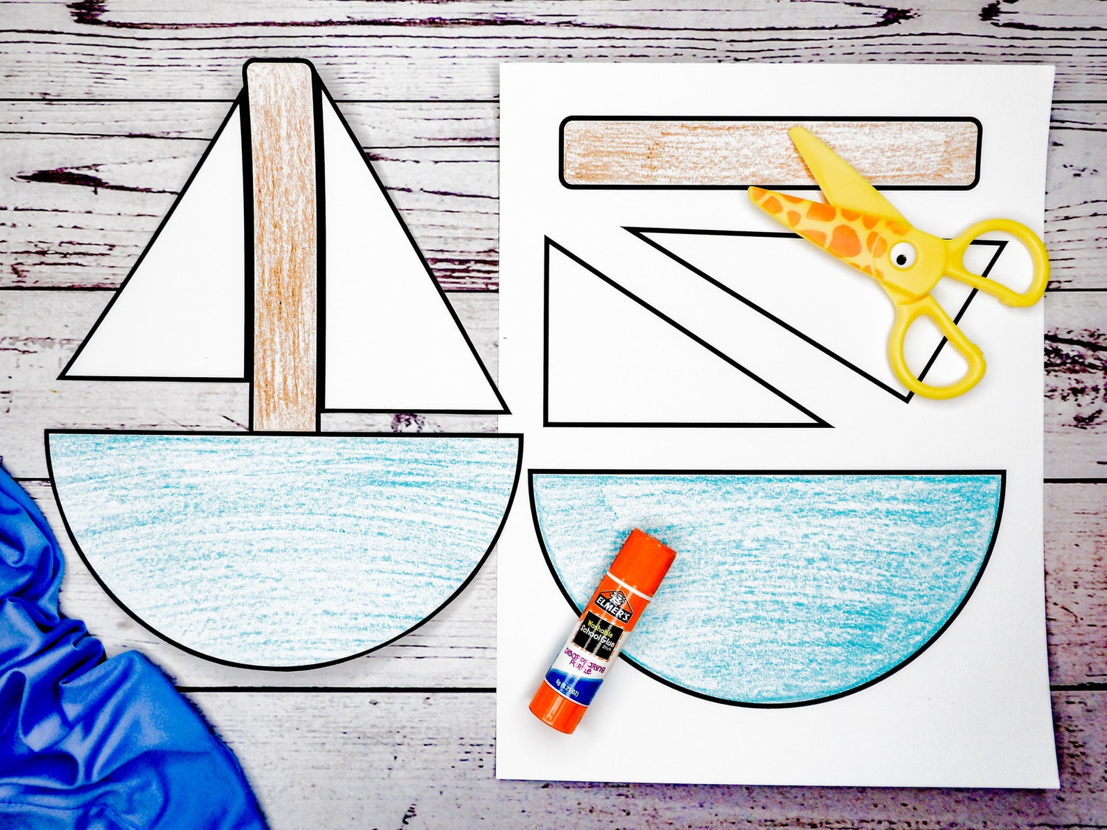 Sailboat Craft Template: Cut & Glue Activity (PDF Download) - Etsy