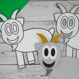 Goat Craft Template, Cut and Paste Craft for Kids, Preschool Activity ...