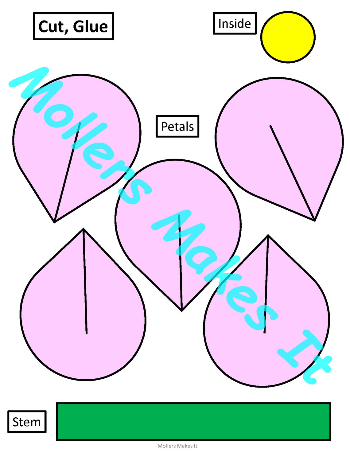 Spring Flowers Craft Template for Kids in Preschool, Kindergarten ...