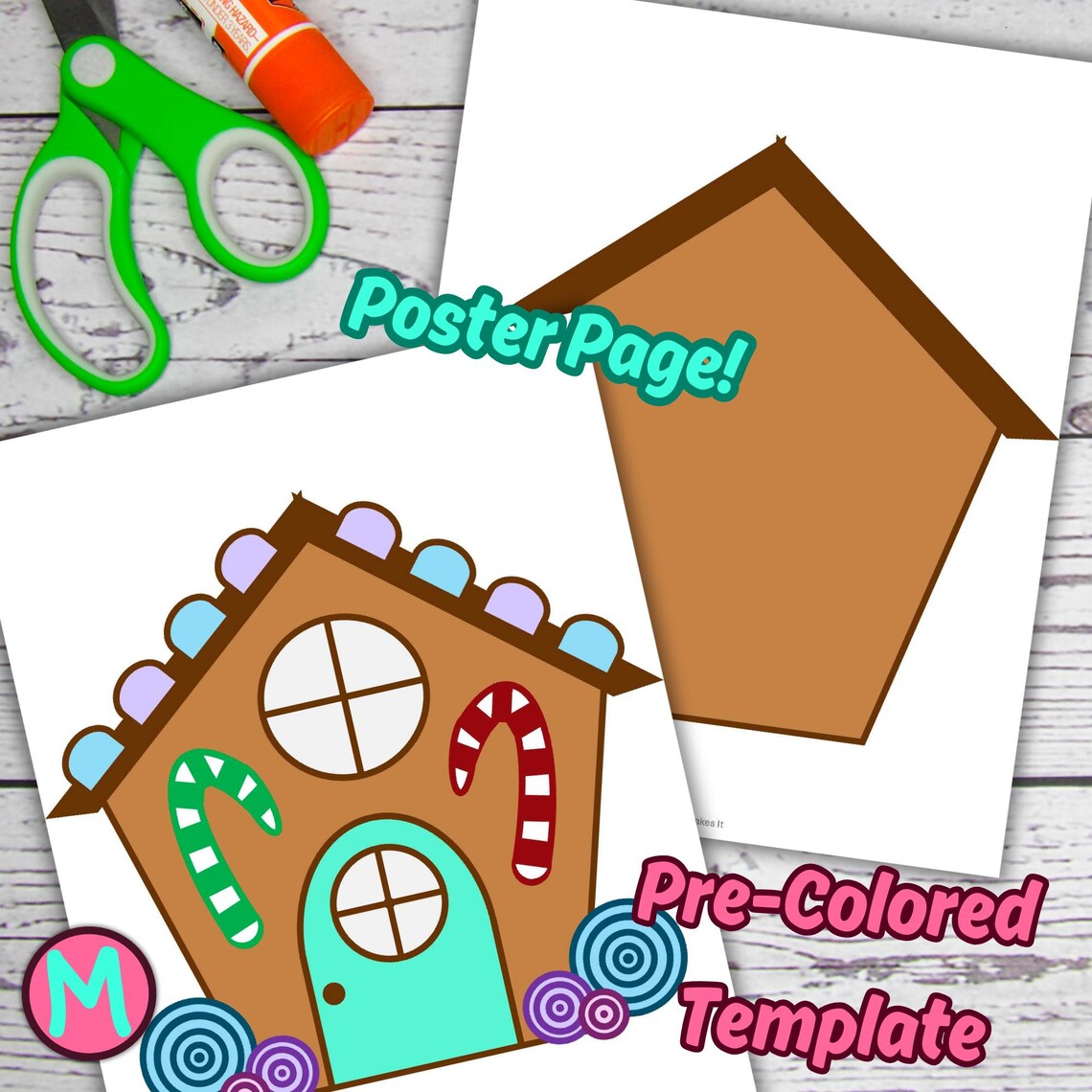 Gingerbread House Craft Template: Christmas Cut & Glue Paper Craft ...