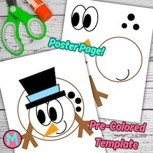 Melted Snowman Paper Craft Template, Preschool Winter Activity (PDF) - Etsy