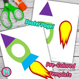 Spaceship Craft Template Pattern for Kids in Preschool, Kindergarten ...