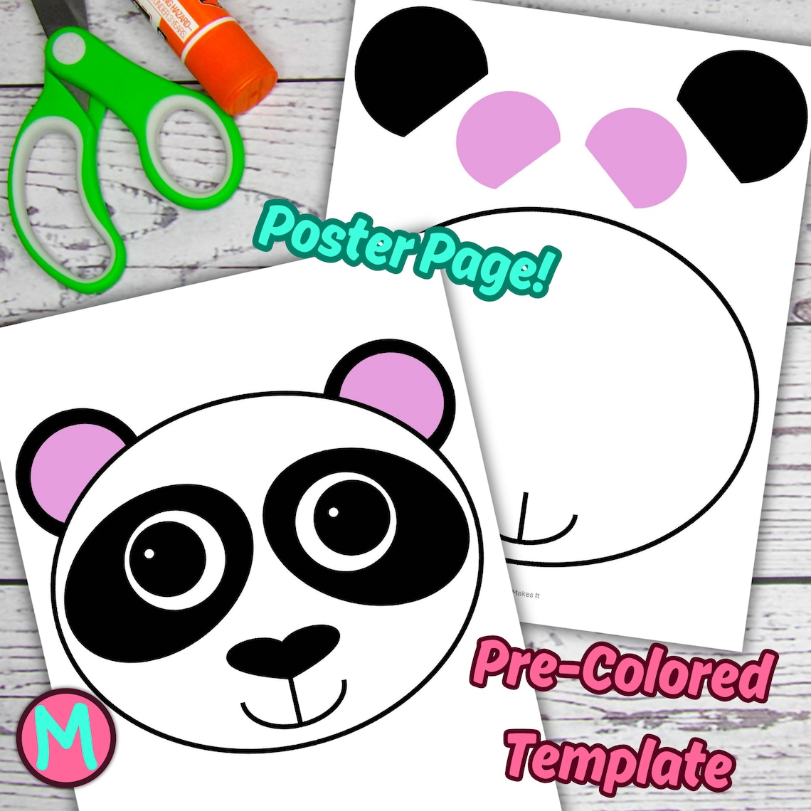 Panda Craft Template: Cut & Glue Paper Craft (PDF) - Etsy