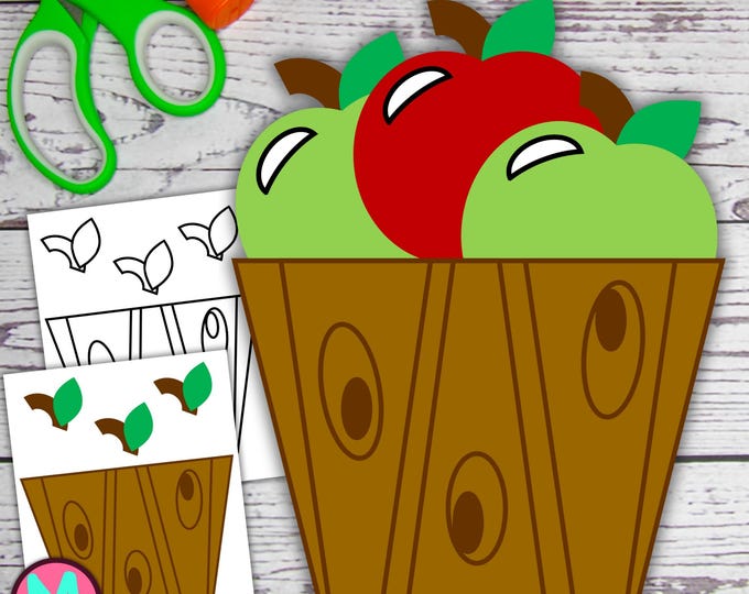 3D Apple Basket Craft for Kids - Etsy Canada