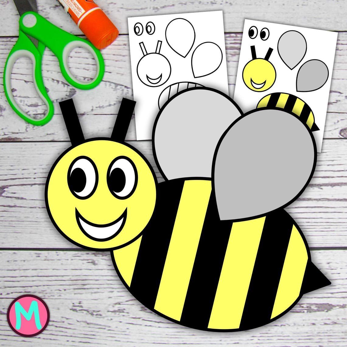 Flying Bee Craft, Printable Cut and Glue Paper Craft for Kids (PDF) - Etsy