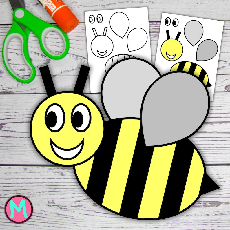 Flying Bee Craft, Printable Cut and Glue Paper Craft for Kids (PDF) - Etsy