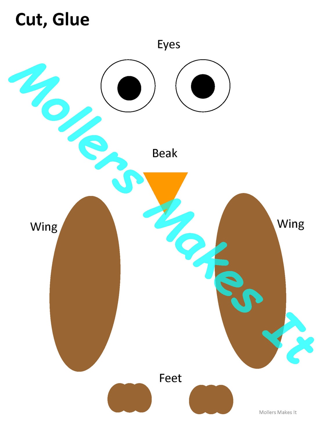 Adorable Owl Paper Craft Printable Pattern Template for Kids - Etsy