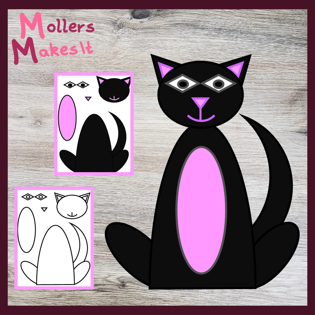 Cat Craft Template for Kids in Preschool, Kindergarten, Elementary ...