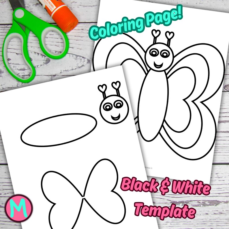 Butterfly Craft Template for Preschool, Kindergarten, Elementary ...