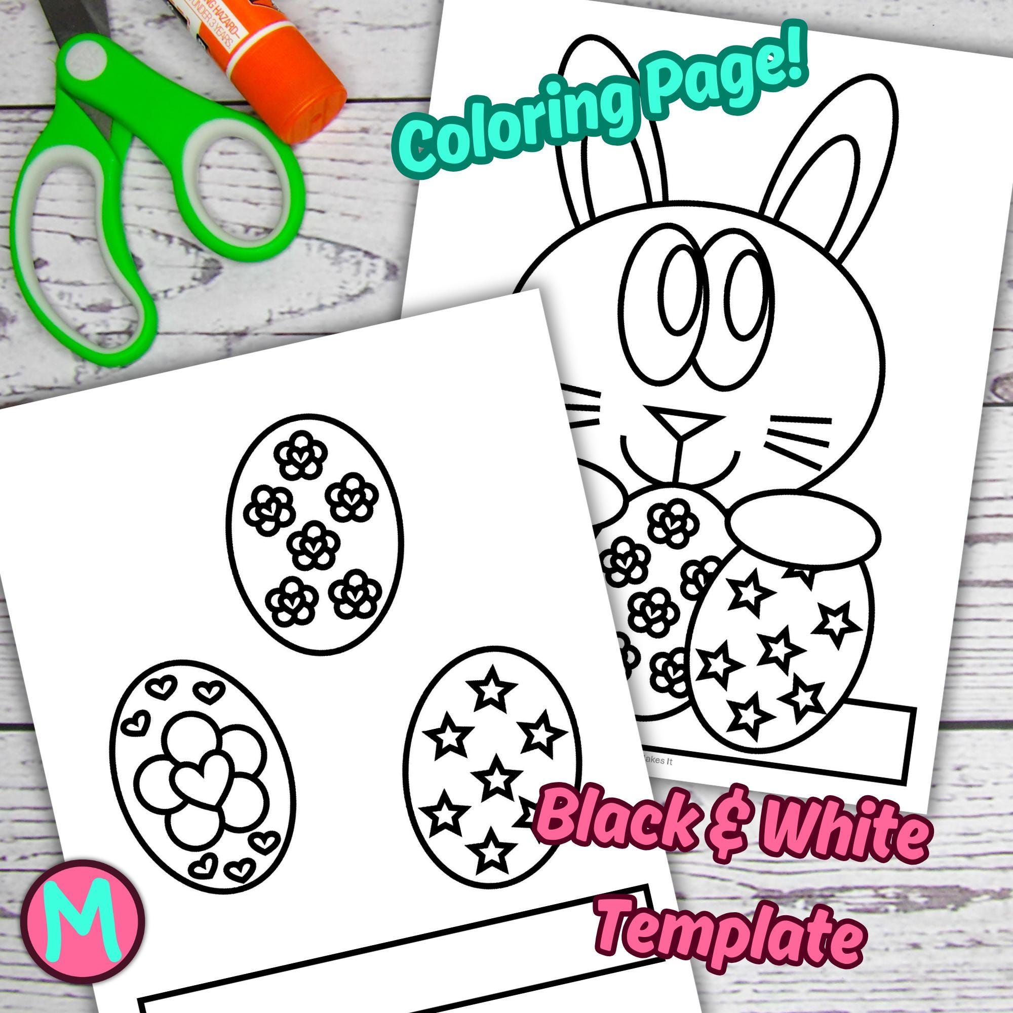Easter Bunny Craft Template, Cut and Glue Kids Activity (PDF) - Etsy