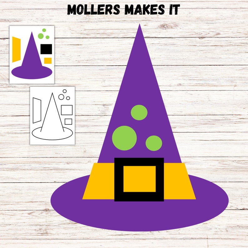Witch Hat Paper Craft Pattern Template for Kids Preschool - Etsy