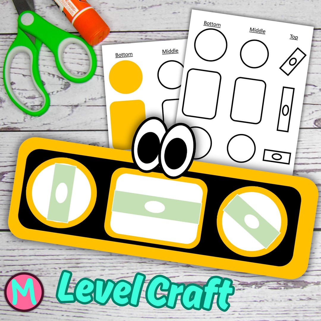 Level Craft Template: Cut and Glue Activity (PDF Download) - Etsy