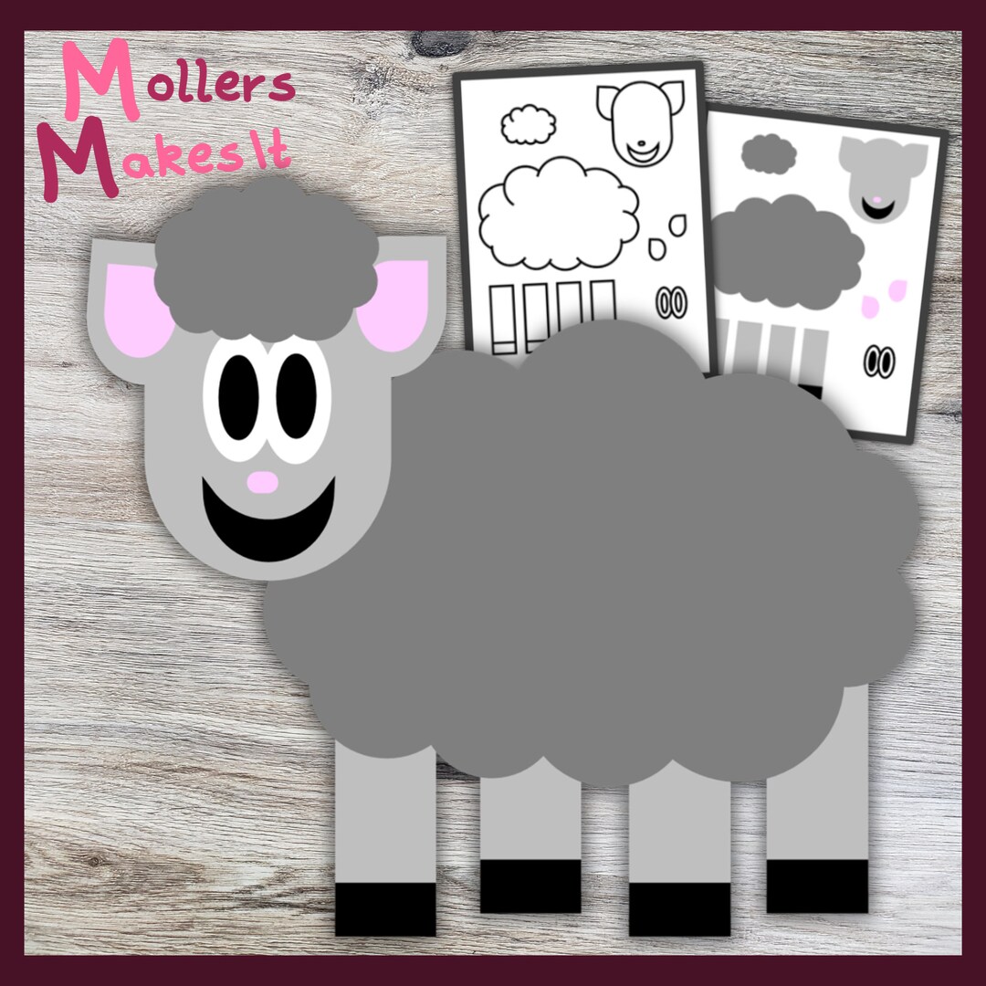Sheep Craft Template, Kids Cut and Glue Craft, Preschool Activity, Farm ...