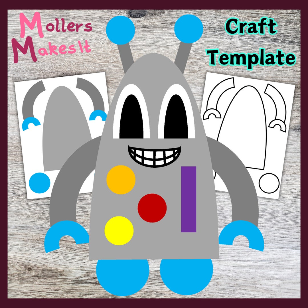 Reasonable Robot Craft Template for Kids, Preschool, Elementary ...