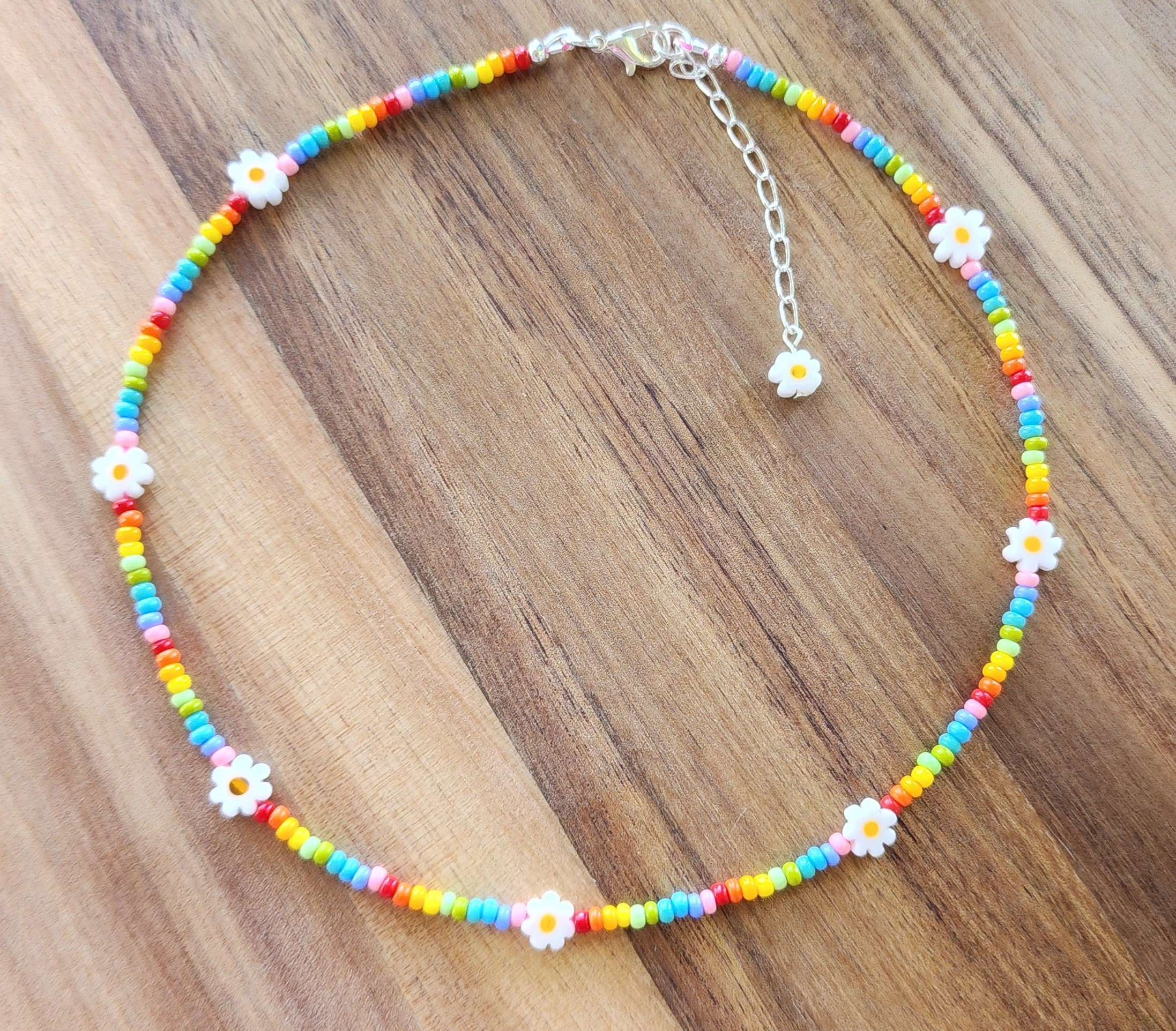 Rainbow Daisy Choker - Etsy