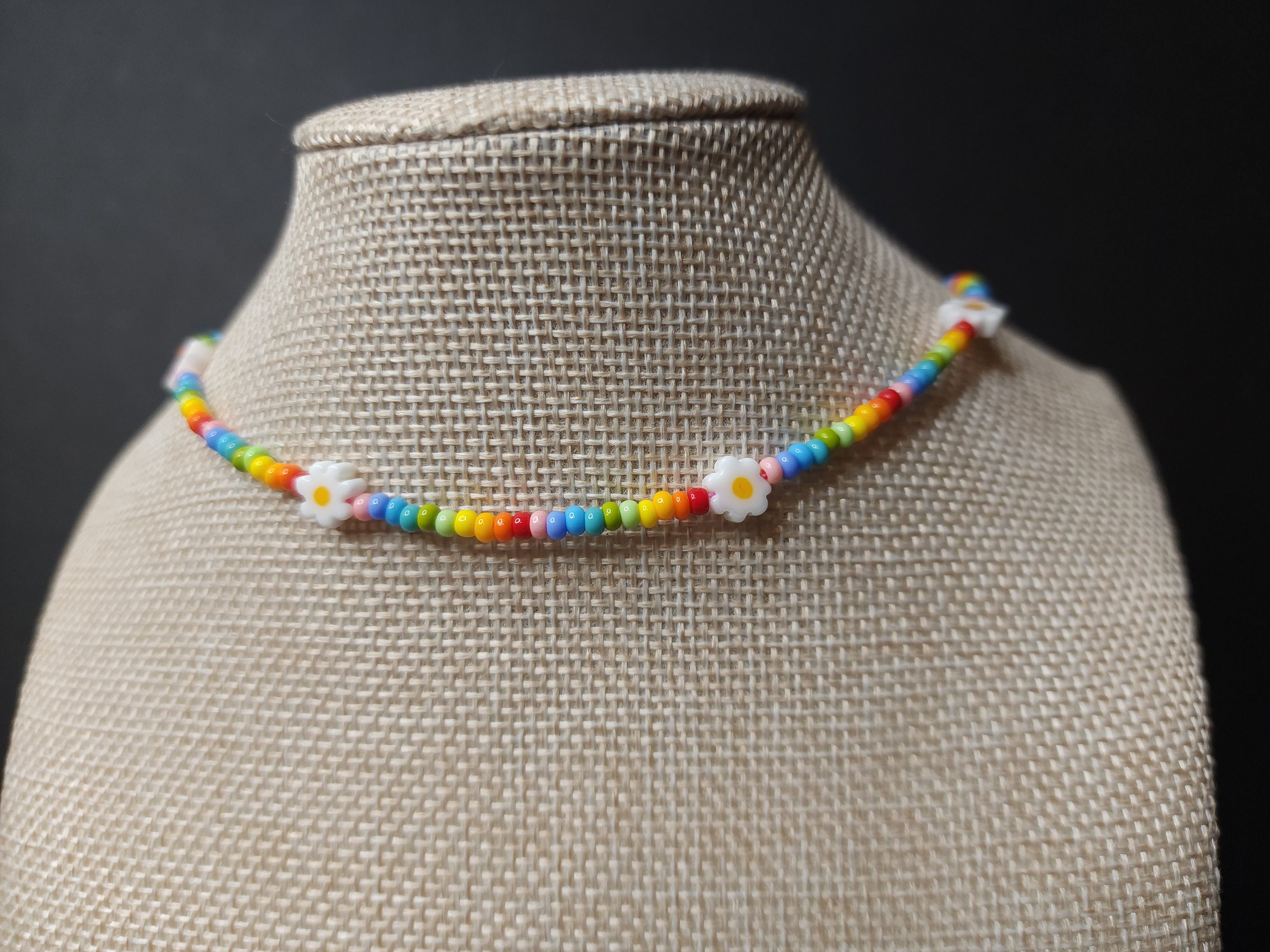 Rainbow Daisy Choker - Etsy